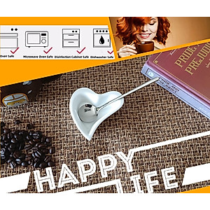 Coffee Spoon and Rest Set, Heart Coffee Spoon Rest for Coffee Bar Small Spoon Rest for Coffee Station Tea Spoon Rest Coffee Spoon Holder for Coffee Bar Teaspoon Rest with Spoon (Two Sets)