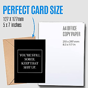 Funny and original sobriety card with envelope | Perfect soberversary card and an unique way to say congratulations for men or women
