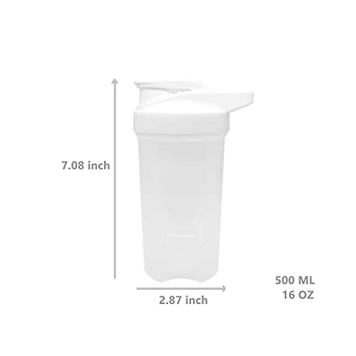 YAYAYOUNG Shaker Bottle Protein Shakes Cup and 16-Ounce/500ML Shaker Bottle with Whisk Balls, Protein Shaker Bottle Set, Free of BPA plastic (Bule+White(2PCS))