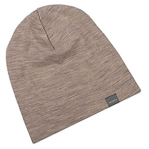 MERIWOOL Unisex Merino Wool Cuff Beanie Winter Hat for Men and Women Khaki