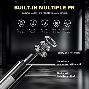 JESSPOW 18500 Battery, IMR 18500 Rechargeable Li-ion Battery 1600mAh 3.7V for Flashlight, Solar Garden Light and More, 18500 Rechargeable Solar Batteries with Button Top (8 Pack)