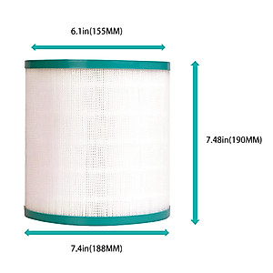 Air Purifier Filters Replacements,True HEPA Premium Grade Filters for Dyson Tower Purifier Pure Cool Link TP01,TP02,TP03,AM11,BP01 Models,Compare to Part # 968126-03 2-PACK