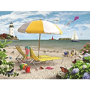 500 Pieces Puzzle for Adults Educational Intellectual Jigsaw Puzzle Fun Game for Men Women Kids(Holiday Beach)
