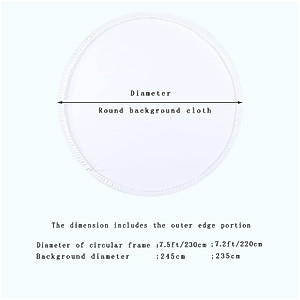 7.5x7.5ft White Round Backdrop Cover White Circle Backdrop Cover Round Fabric Photo Background for Photography Party Birthday Wedding Baby Shower Home Decorations