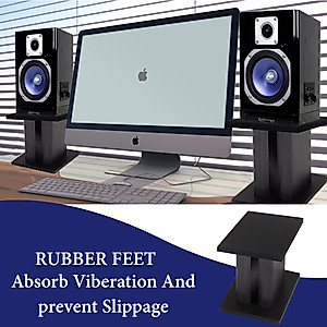 (2) Technical Pro 8” Studio Monitor Bookshelf Computer Multimedia Speaker Stands