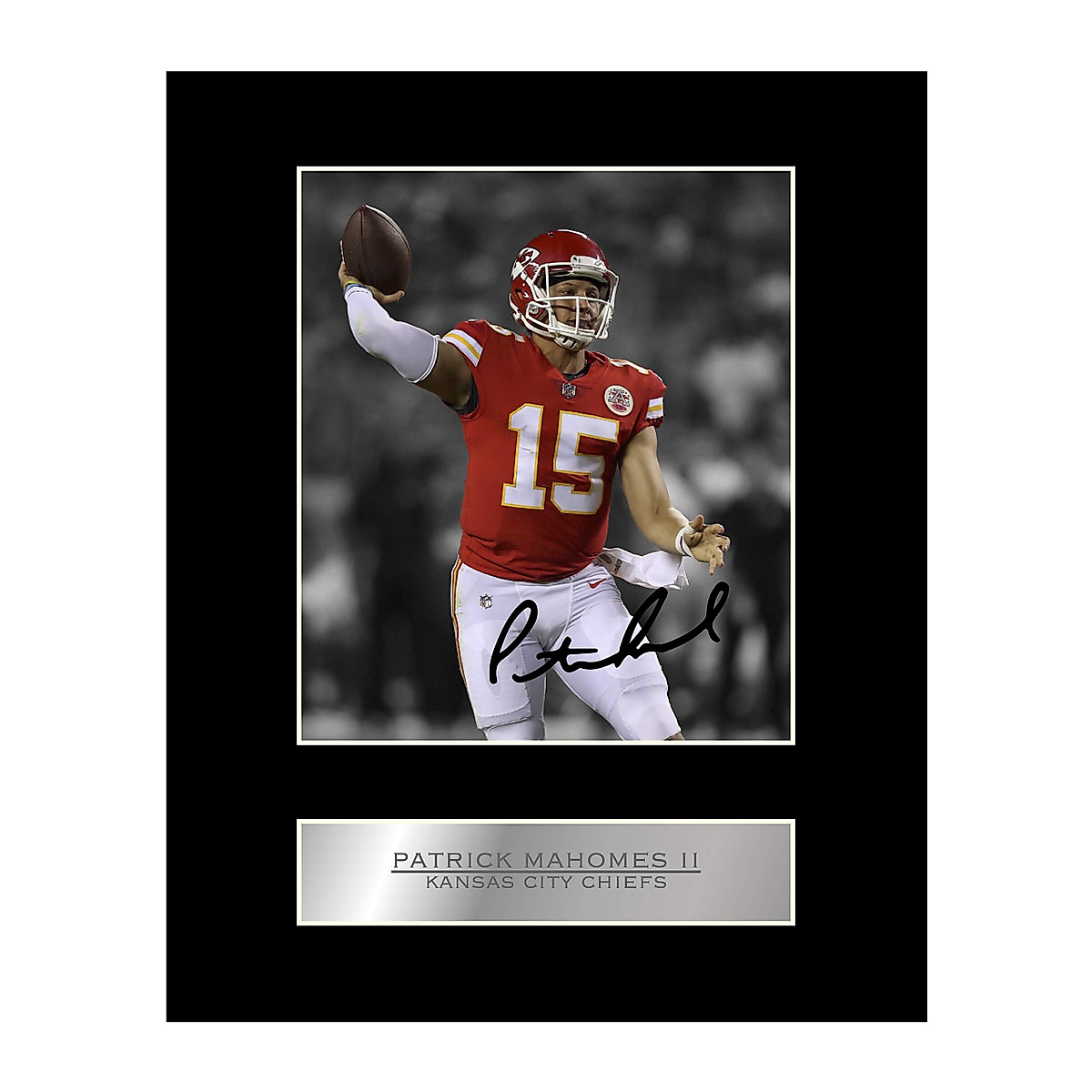 Patrick Mahomes II Printed Signed Mounted Photo Display 10x8 inch Mount #05 Printed Autograph Picture Print