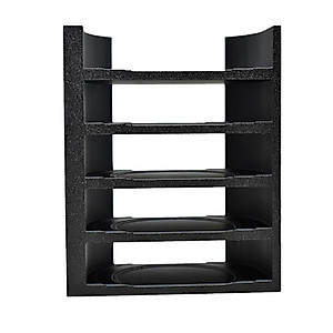 Lid Organizer Rack Compatible With Yeti Rambler & Tumblers | 5 Lid Organizer Fits Most Sizes Tumbler Lids Plus Metal Straw Storage | Made in USA (Black)