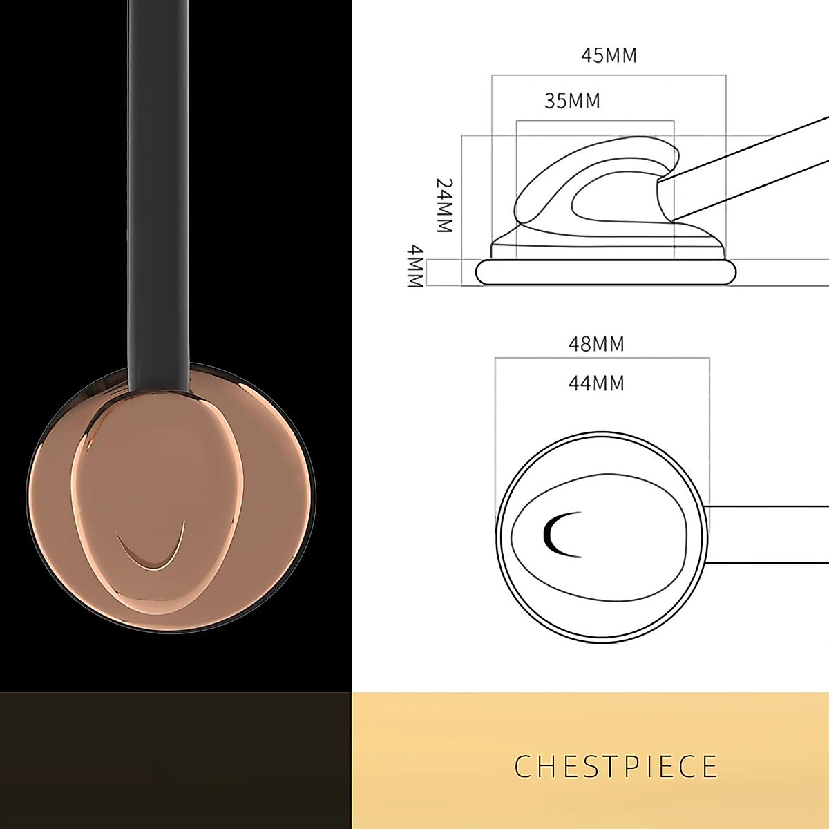 MaiWieel Classic Stethoscope for Nurses Doctor Single Head Stethoscope for Nurses, EMT Student, Kids, for Medical and Home Use, Estetoscopio Doctor Accessories.Stainless Steel Chestpiece,Soft Eartips (Rose gold)