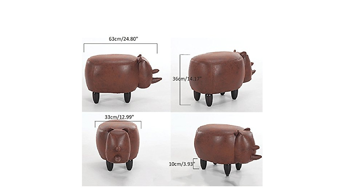 OLizee Buffalo Footstool - Fun & Durable Animal-Themed Ottoman
