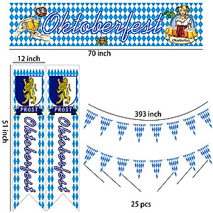 Oktoberfest Decorations Kit German Party Supplies Bavarian Beer Party Decor Banners Flag Germany
