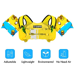 Chriffer Kids Swim Vest Life Jacket for 22-66 Pounds Boys and Girls, Toddler Floaties with Shoulder Harness Arm Wings for 2,3,4,5,6,7 Years Old Baby
