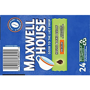 Maxwell House Decaf House Blend Medium Roast K-Cup Coffee Pods, 24 ct. Box