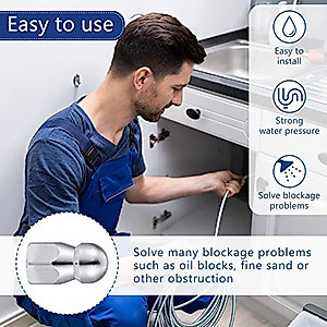 3 Pieces Sewer Jetter Nozzle Rotating Button Nose Sewer Jetting Nozzle Stainless Steel Fixed Sewer Nozzle with Different Models for 1/4 Inch Pressure Washer Quick Connector Pressure up to 5000 PSI