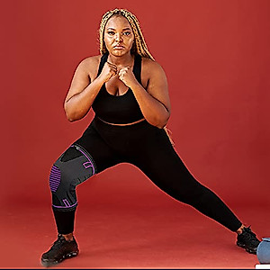 ArthritisHope Knee Compression Sleeve for Men and Women - Compression Brace for Meniscus, Arthritis Pain Relief & Joint Support. Boosts Circulation, Offers Comfort & Stability. Expanded Sizes for Plus-Sized Thighs & Large Legs (Purple, 6XL)