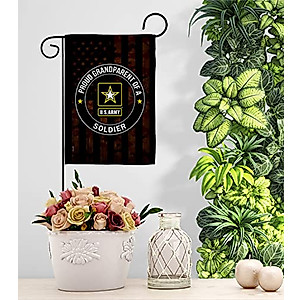 US MILITARY Army Proud Grandparent Soldier Armed Forces Double-Sided Lawn Decoration Gift House Garden Yard Banner United State American Military Veteran, 12" x 18.5 Made in USA
