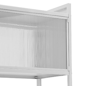 HuaShuani Kitchen Storage Rack, Bread Rack Coffee Station Microwave Rack Storage Rack Kitchen Cart, 4 Level Kitchen Drain Rack, Cutlery, Wine, POTS and Pans, 4 Universal Wheels (White)