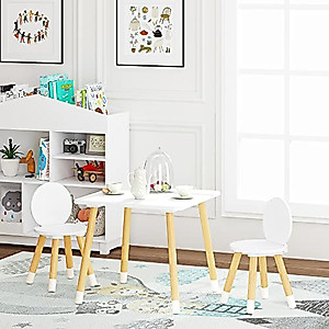 UTEX Kids Table with 2 Chairs Set for Toddlers, Boys, Girls, 3 Piece Kiddy Table and Chairs Set, White