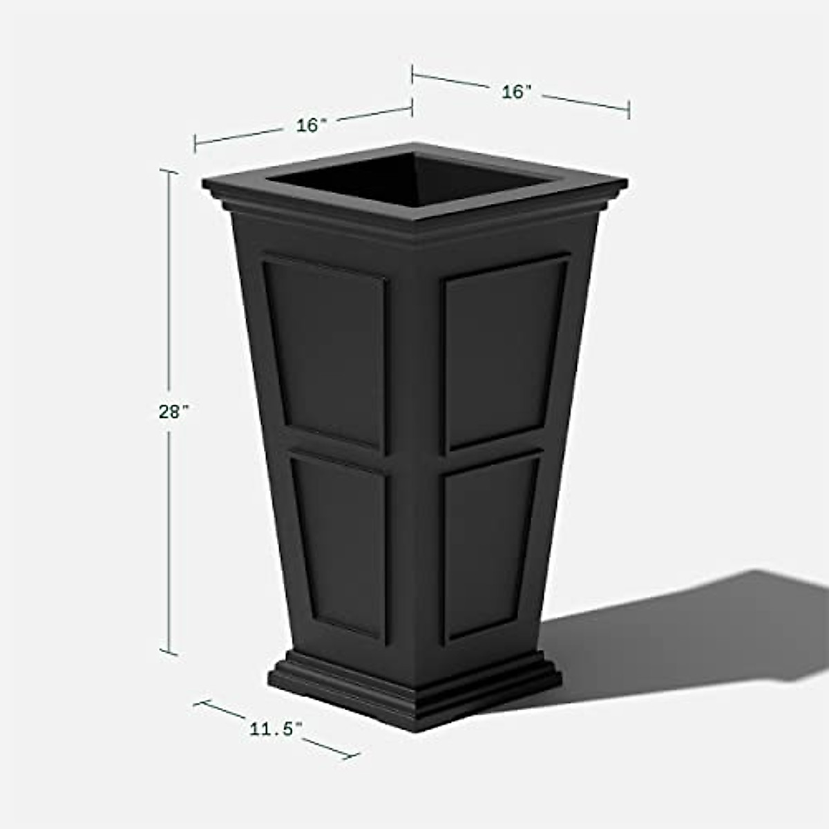 Veradek Fairmont Tall Plastic Planter - Large Outdoor Planter for Front Porch | Crack Resistant All-Weather Use | Classic Estate Design for Tall Plants, Flowers, Trees