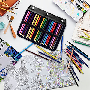 200 + 16 Slots Pencil Case & Extra Pencil Layer Holder - Bundle for Prismacolor Watercolor Pencils, Crayola Colored Pencils, Marco Pens and Cosmetic Brush by YOUSHARES (216 slots Green)