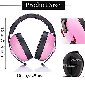 Rxsdeni Baby Noise Cancelling Headphones, Baby Ear Protection, Travel Baby Essentials, Kids Noise Reduction Hearing Protection Earmuffs for 0-3 Years Babies(Pink)