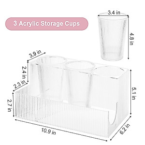 KIMCHOMERSE Hair Tool Organizer, Hair Styling Tool Holder for Vanity, Bathroom Countertop Storage for Toiletries, Makeup, Blow Dryers and Accessories -Clear Acrylic