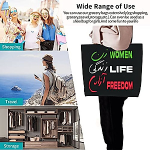 Coirtbom Women Life Freedom Flag Zan Zendegi Azadi Mahsa Amini Iran Tote Bag Ladies Cute Shopping Bag Large Capacity Shoulder Bag Work Fit Fashion Handbag Organizer