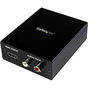 StarTech.com Component (YPbPr) / VGA to HDMI Converter with Audio - PC to HDMI - Resolutions up to 1080p (HDTV) and 1920 x 1200 (PC) (VGA2HD2) Black