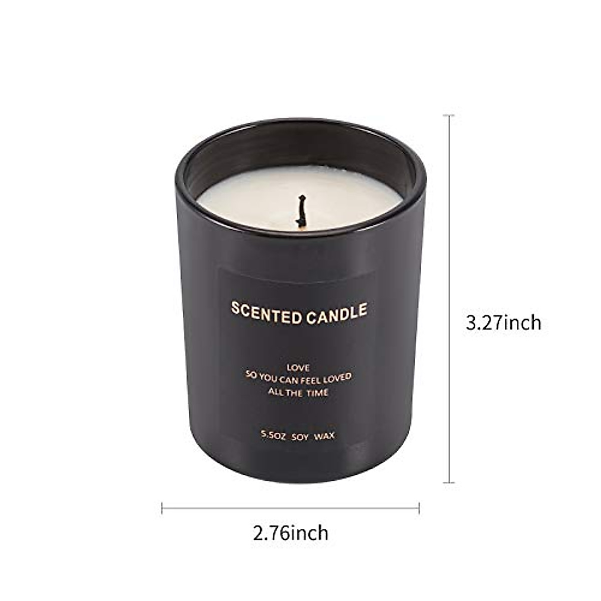 Fight Eagle Scented Candle Exquisite Black Glass Jars Long Lasting High 30 Hours Natural Soy Wax Scented Candles for Home Scented,Gifts,Office,Bathroom, Romantic Travel Goods. (Amber&Moss)