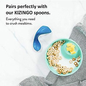 Kizingo Stackable Nudge Bowl for Infant and Toddler Self-Led Feeding (1-Pack, Sea Green)