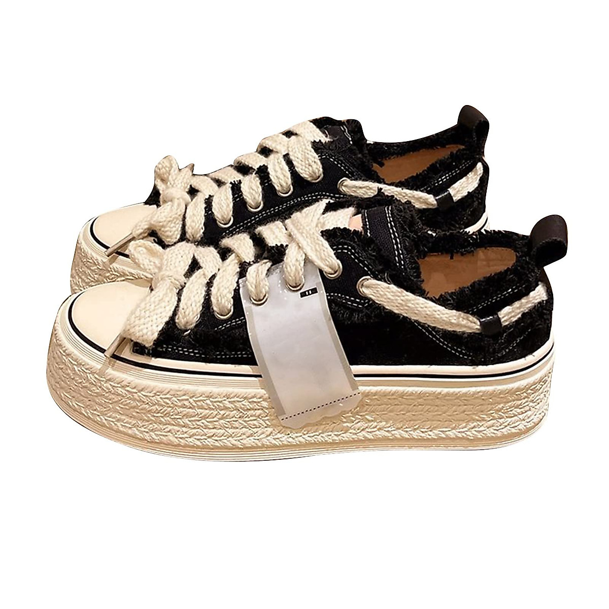 Women Canvas Shoes, Round Toe Prevent Slip Low Top Lace Up Pressure Reducing Women Canvas Sneaker Fashionable for Spring for Daily (38)