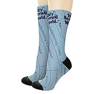 Accounting Socks It's Accrual World 1-Pair Novelty Crew Socks