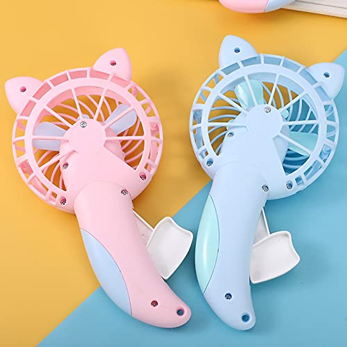 Portable Handheld Mini Fan for Girls, USB Charging Shell Shape Manual Cooling Fan Air Blower for Summer Random Color 1