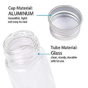 BENECREAT 20 Pack 15ml/0.5oz Glass Bottles Sample Vials with Screwed Aluminum Caps for Wishing Message Bottle, Sample Liquid, Arts & Crafts, Wedding Favors Decorations