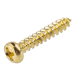 #2 x 1/2" Brass Round Head Phillips Drive Screws | Pack of 25 | Self Tapping Screws for Wood Antique or Modern Furniture | RH2-SB