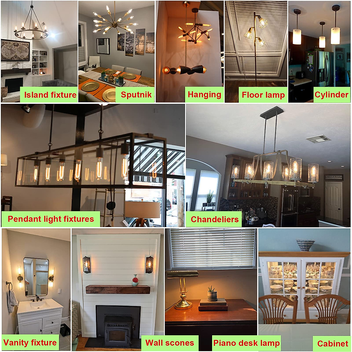 Arberlic 5 Inch T10 LED Bulb,6W Tubular Light Bulb Equivalent E26 led Bulb 60 watt dimmable,Warm White 2700K,600lm,CRI85+,AC120V,Edison Style,Clear Glass,Flicker Free,Pack of 6