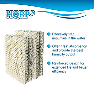 HQRP 4-Pack Wick Filter Replacement for Essick Air AIRCARE HDC12 / HDC-12 compatible with EA1407 / HD1409 Evaporative Humidifier, BestAir ES12