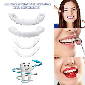 Tooth Repair, Cover The Imperfect Teeth,Fix Your Smile at Home Within Minutes!,Upper and Lower Whitening Teeth Sets2pcs