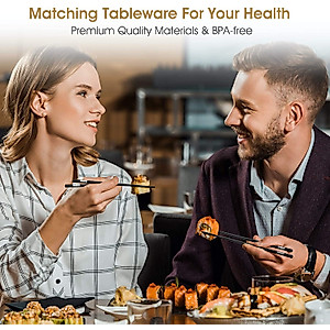 Crownyard -10 Pairs Fiberglass Chopsticks,Reusable Chop sticks Dishwasher Safe, Non-slip, 9 1/2 inch (Simple Silver)