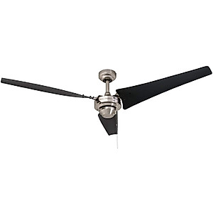 Prominence Home Almadale, 56 Inch Contemporary Indoor Ceiling Fan with No Light, Pull Chain, Modern High Performance Blades, Reversible Motor - 50330-01 (Brushed Nickel)