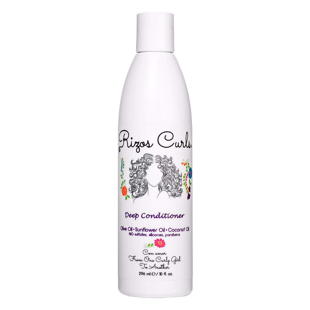 Rizos Curls Deep Conditioner, Strengthens & Moisturizes Hair while Controlling Frizz, Add Softness and Manageability with Coconut Oil, Sunflower Oil & Shea Butter, 10 oz