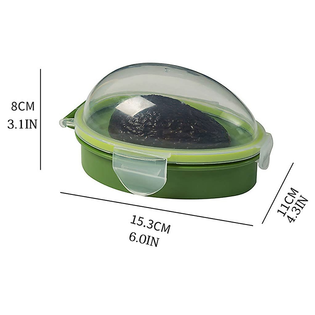 CAUME Bread Box for Kitchen Mini Bread Box Storage Box For Kitchen Countertop,plastic Bread Bin With Transparent Lid For Bread, Cake,Fruit -green Farmhouse Bread Box