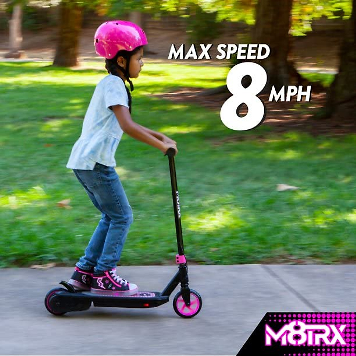 M8TRX 12V Electric Scooter for Kids Ages 6-12, Powered E-Scooter with Speeds of 8MPH (Pink)