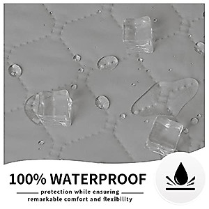 Easy-Going 100% Waterproof Dog Bed Cover Reversible Leak Proof Couch Cover Washable Sofa Cover Furniture Protector Blanket for Pets Kids Children Dog Cat (82x86 Inch, Light Gray/Ivory)