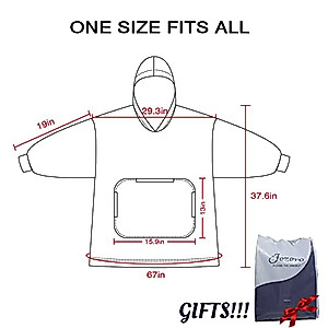 Jezero Oversized Blanket Hoodie for Women, Reversible Wearable Blanket Adult, Snuggle Sherpa Fleece Blanket Sweatshirt