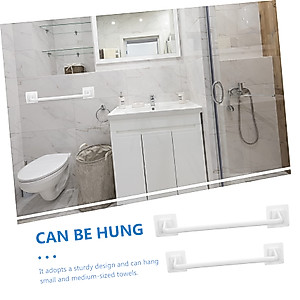 2pcs Nail Towel Rack Towel Hanging Rack Kitchen Towel Shelf Adhesive Towel Rack Plastic Towel Shelf Nail- Towel Holder Household Towel Rack Bathroom Supplies