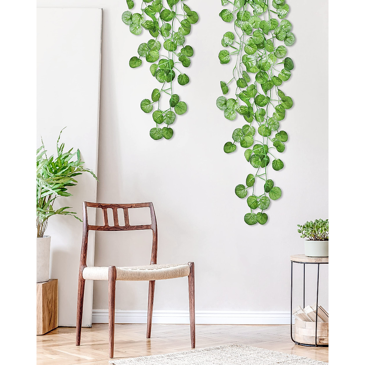 Omldggr 3 Pieces Artificial Hanging Plants Artificial Hanging Vine for Indoor Outside Home Garden Office Decor