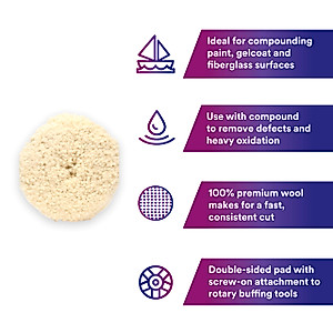 3M 05703 Superbuff Buffing Pad, Double Sided, 9 Inch , White