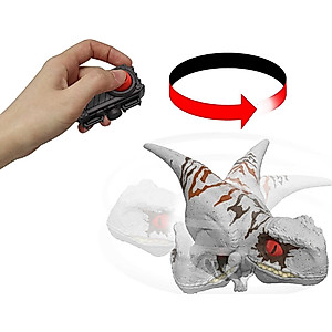 Mattel Jurassic World Dominion Uncaged Dinosaur Toy with Clicker-Controlled Motion & Sound, Click Tracker Atrociraptor Ghost Dino Action Figure