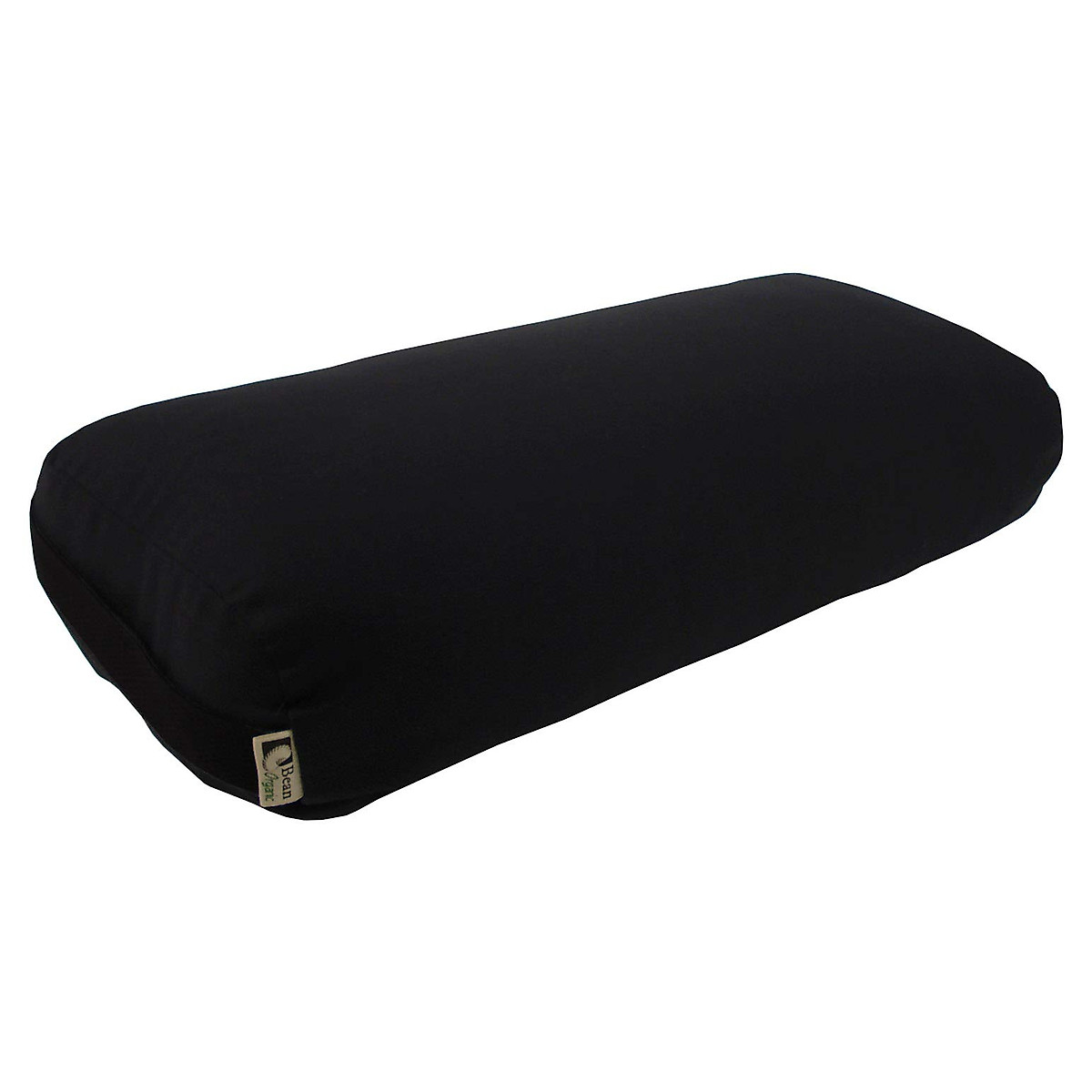 Bean Products Yoga Bolster - Handcrafted In The USA With Eco Friendly Materials - Studio Grade Support Cushion That Elevates Your Practice & Lasts Longer - Rectangle, Organic Cotton Black