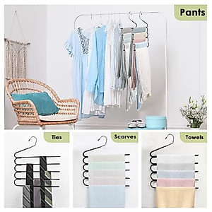 Velvet Hanger for Pants Space Saving Hanger- Multi Layer Jeans Trouser Hanger,Myfolrena Open Ended Hanger for Pants Multiple Hangers Closet Organizer for Scarf Jeans Leggings(3-Pack)